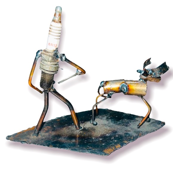 Art | Steampunk Harley Davidson Spark Plug Sculpture Industrial ...